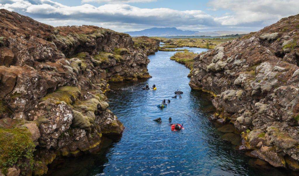 Unique diving between the two tectonic plates at Silfra in Iceland - Mr ...